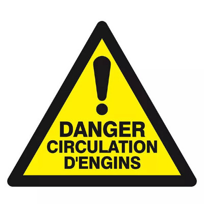 Signaux de danger "Danger circulation d'engins" | Achatmat